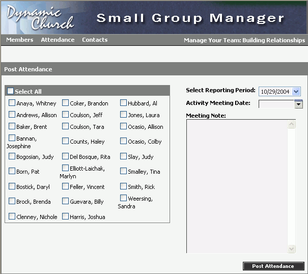 Recording Attendance