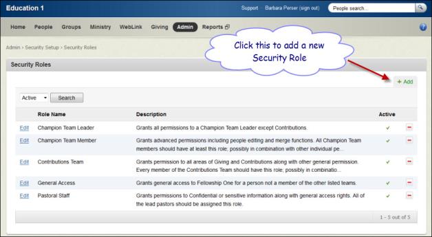 Creating Security Roles