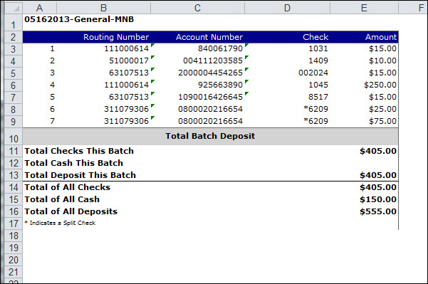 Printing a Bank Batch Deposit Report