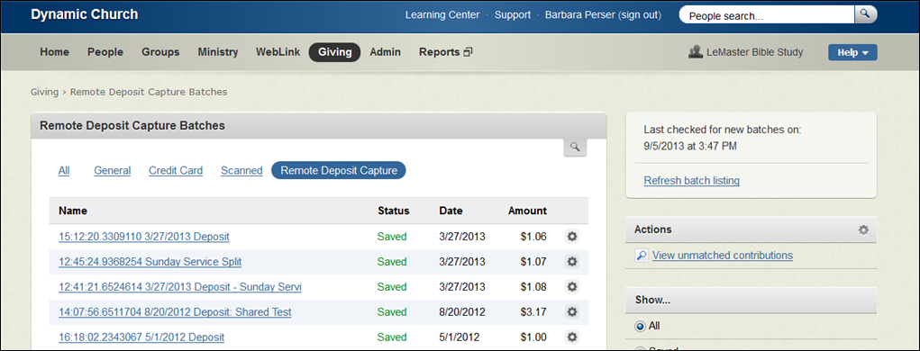 Applying GL Post Dates To Remote Deposit Capture "Pending" Batches