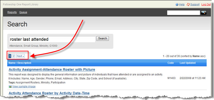 Searching for Reports